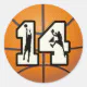 Number 14 Basketball and Players Classic Round Sticker | Zazzle