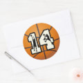 Number 14 Basketball and Players Classic Round Sticker | Zazzle