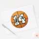 Number 14 Basketball and Players Classic Round Sticker | Zazzle