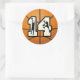 Number 14 Basketball and Players Classic Round Sticker | Zazzle