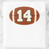 Number 14 Football Sticker. Oval Sticker | Zazzle