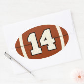 Number 14 Football Sticker. Oval Sticker | Zazzle