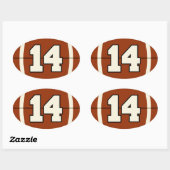 Number 14 Football Sticker. Oval Sticker | Zazzle