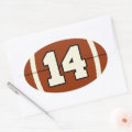 Number 14 Football Sticker. Oval Sticker | Zazzle