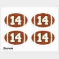 Number 14 Football Sticker. Oval Sticker | Zazzle