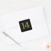 Number 14 Gold Square Sticker | Zazzle