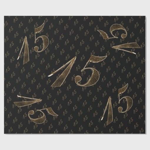 Number 15 15th Wedding Anniversary Quinceanera Wrapping Paper | Zazzle