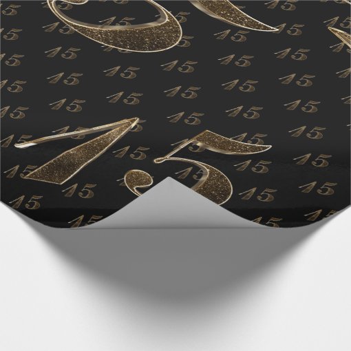 Number 15 15th Wedding Anniversary Quinceanera Wrapping Paper | Zazzle