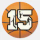 Number 15 Basketball and Players Classic Round Sticker | Zazzle