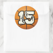Number 15 Basketball and Players Classic Round Sticker | Zazzle