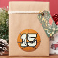 Number 15 Basketball and Players Classic Round Sticker | Zazzle