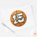 Number 15 Basketball and Players Classic Round Sticker | Zazzle