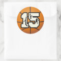 Number 15 Basketball and Players Classic Round Sticker | Zazzle