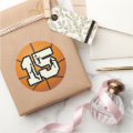 Number 15 Basketball and Players Classic Round Sticker | Zazzle