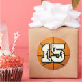 Number 15 Basketball and Players Classic Round Sticker | Zazzle
