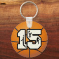 Number 15 Basketball and Players Keychain | Zazzle