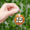 Number 15 Basketball and Players Keychain | Zazzle