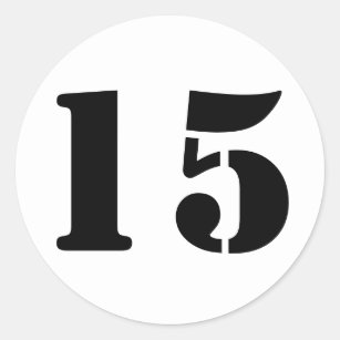 Number 15 Stickers | Zazzle
