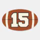 Number 15 Football Sticker. Oval Sticker | Zazzle