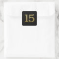 Number 15 Gold Square Sticker | Zazzle