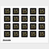 Number 15 Gold Square Sticker | Zazzle