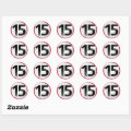 Number 15 red sticker | Zazzle