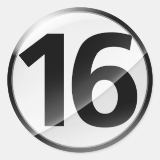 Number 16 Stickers | Zazzle