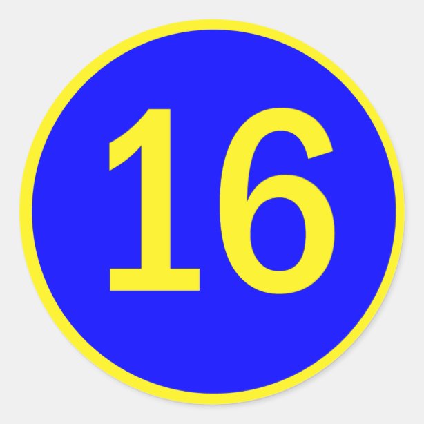 Number 16 Stickers | Zazzle