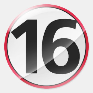 Number 16 Stickers | Zazzle