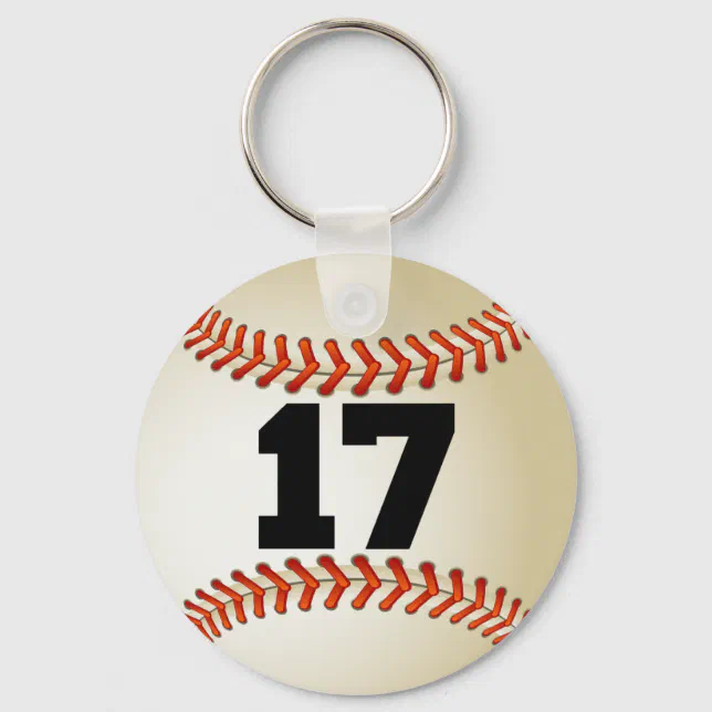 Number 17 Baseball Keychain | Zazzle