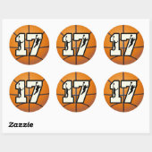 Number 17 Basketball and Players Classic Round Sticker | Zazzle