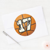 Number 17 Basketball and Players Classic Round Sticker | Zazzle