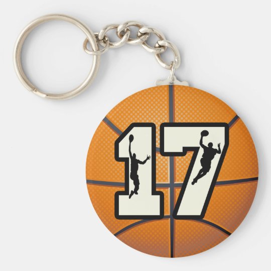 Number 17 Basketball and Players Keychain | Zazzle.com