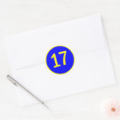 number 17 in a circle classic round sticker | Zazzle