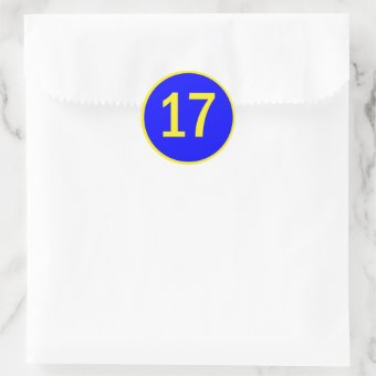 number 17 in a circle classic round sticker | Zazzle