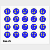 number 17 in a circle classic round sticker | Zazzle