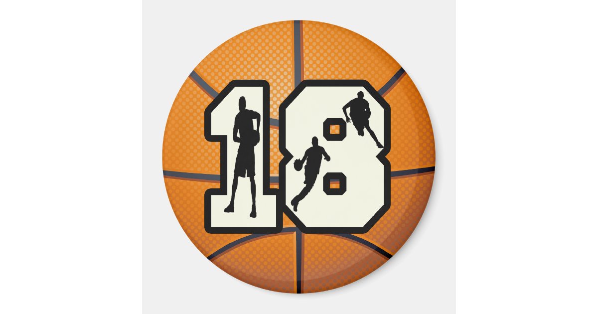 Number 18 Basketball Magnet | Zazzle