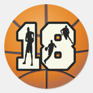 Number 18 Basketball Stickers