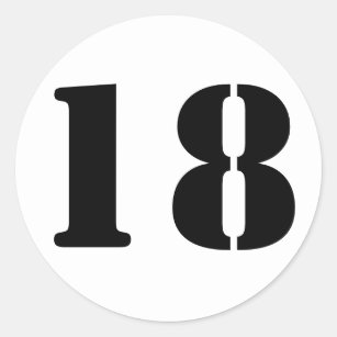 Number 18 Stickers | Zazzle