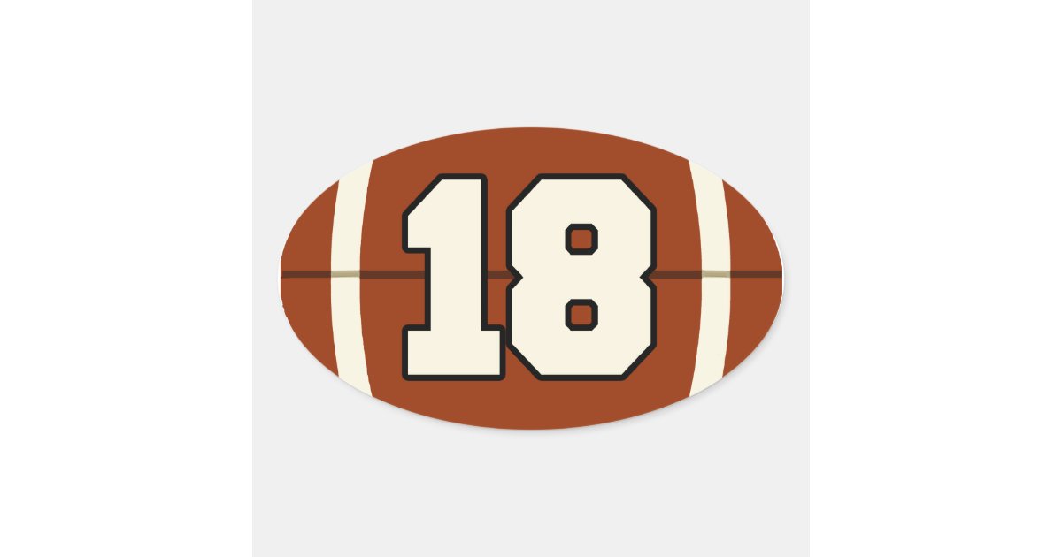 Number 18 Football Sticker | Zazzle