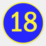 Number 18 Baseball Classic Round Sticker | Zazzle