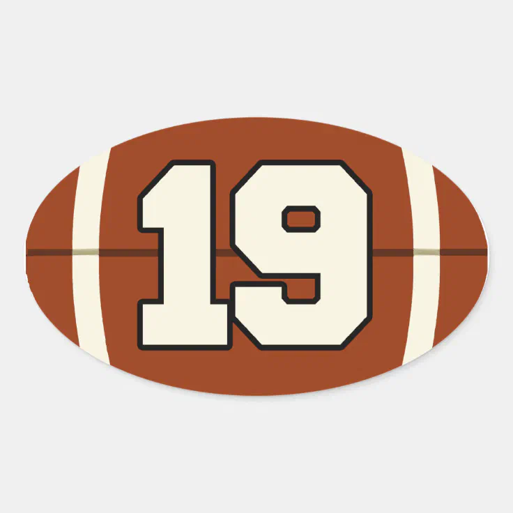 Number 19 Football Sticker | Zazzle