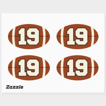 Number 19 Football Sticker | Zazzle