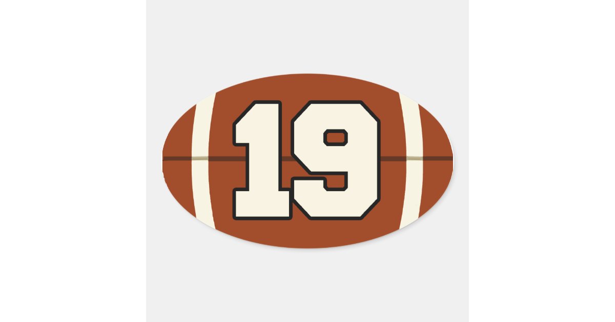 Number 19 Football Sticker | Zazzle