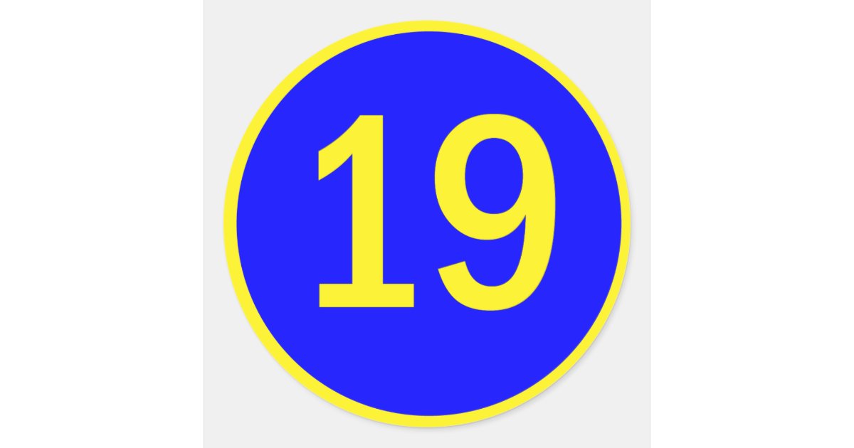 number 19 in a circle classic round sticker | Zazzle