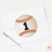 Number 1 Baseball Classic Round Sticker | Zazzle