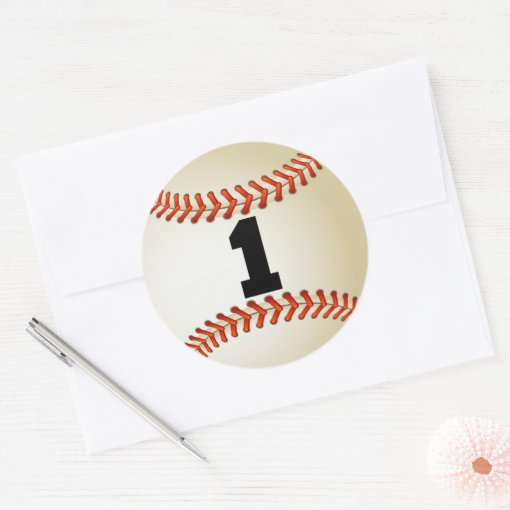 Number 1 Baseball Classic Round Sticker | Zazzle