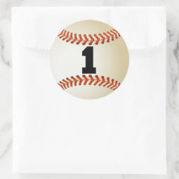 Number 1 Baseball Classic Round Sticker | Zazzle