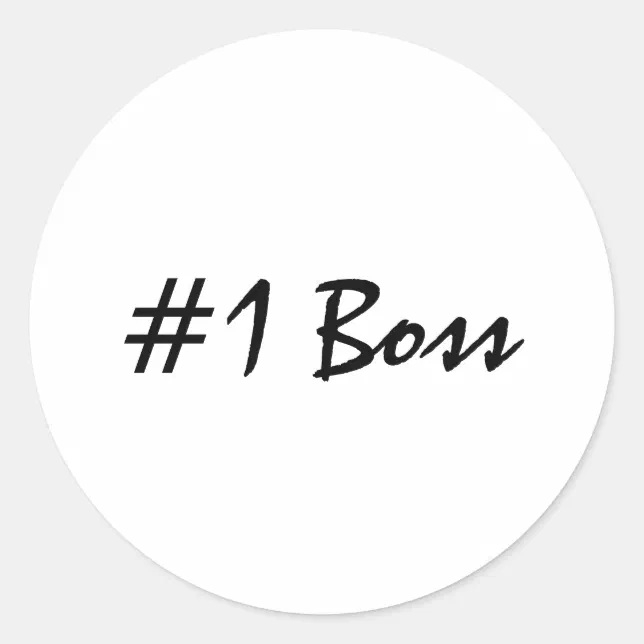 Number 1 Boss Trendy Classic Round Sticker | Zazzle