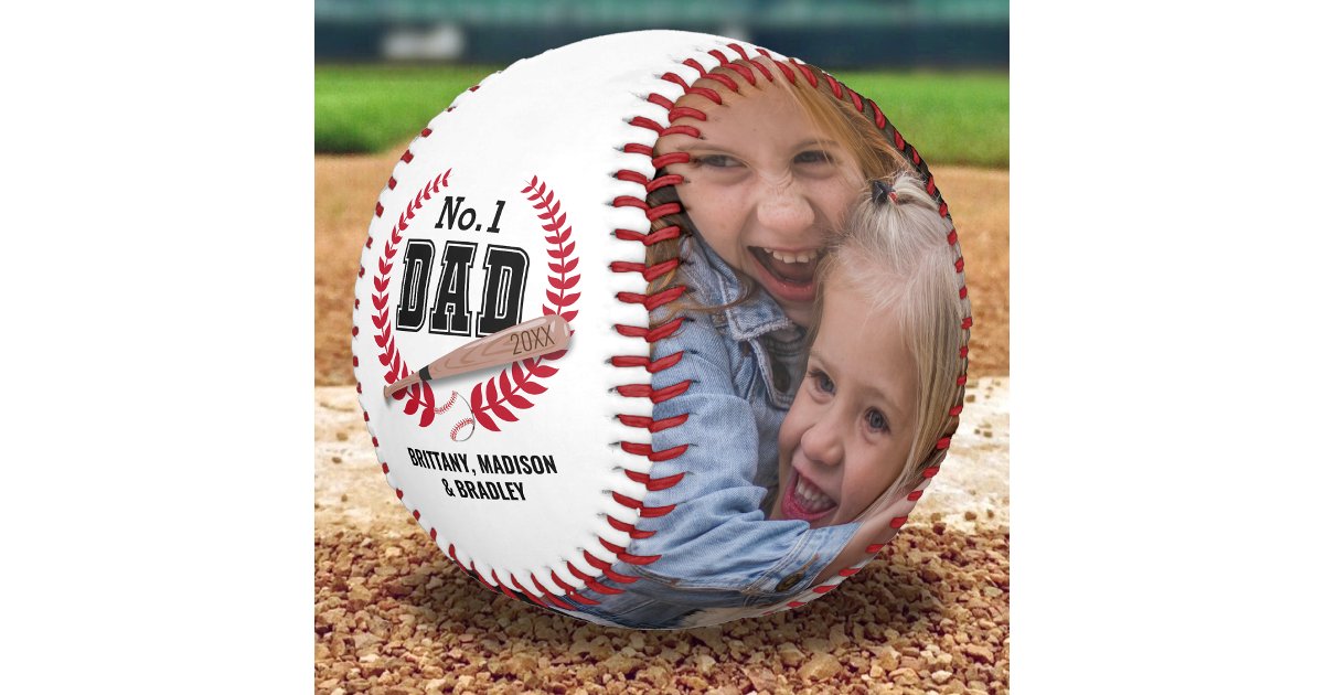 Number 1 Dad Birthday/Father's Day Baseball | Zazzle